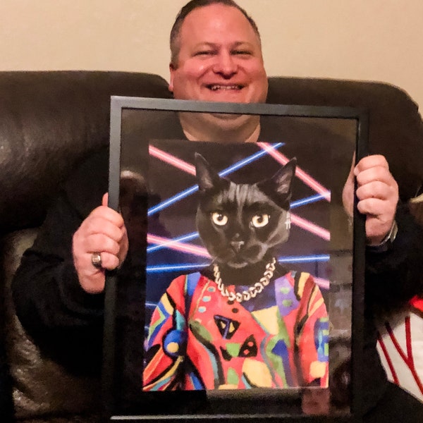 80s School Portrait, Pet Portrait, Custom Pet Portrait, Funny Pet ...