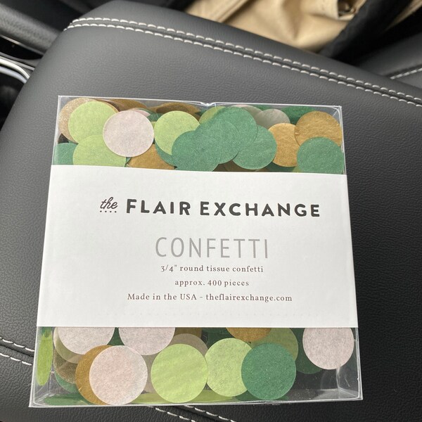 Hand-cut Confetti - Frond : Forest Green, Sand Pink, Metallic Gold ...