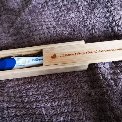 Engraved Pregnancy Announcement Box Personalised Pregnancy Test Box ...
