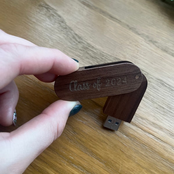 Wooden USB Stick. Wood USB Flash Drive Engraved With Logo or Text ...