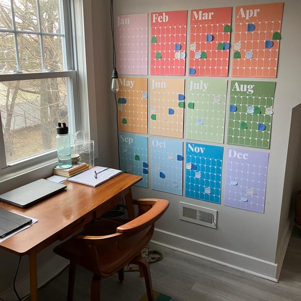 Large Monthly Wall Calendar: 12 Month Jumbo Calendar (11x17 Inches) - Etsy