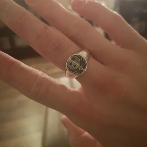 Nebula Whisper | Blue Sapphire Silver Ring, Celestial Fidget Band ...