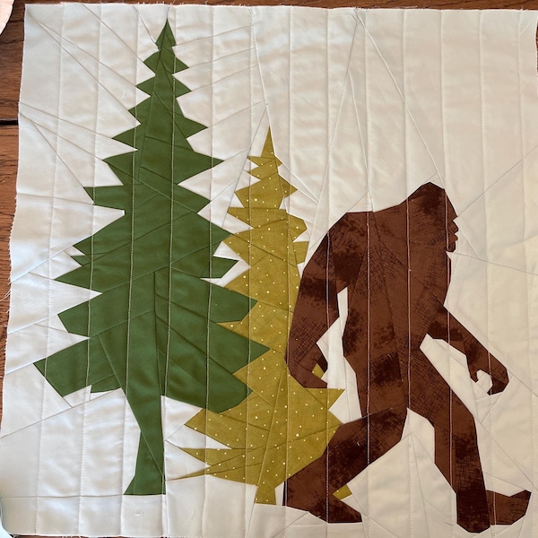 Bigfoot Scene Fpp--sasquatch--yeti--abominable Snowman--paper Piecing ...