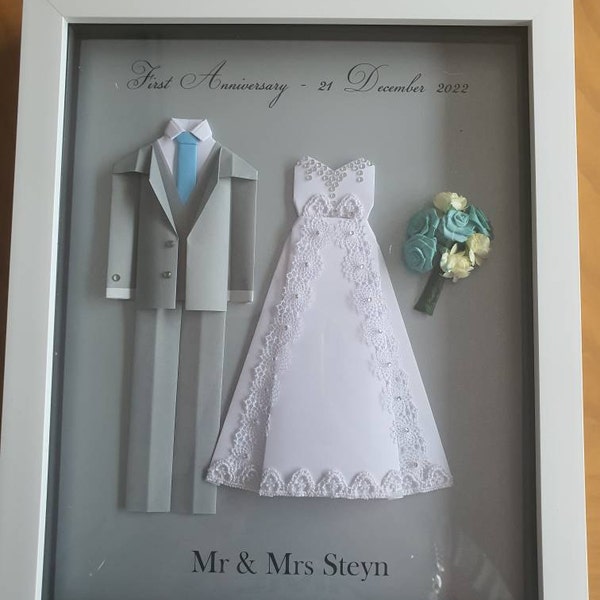 Personalized Origami Wedding Frame | Custom Anniversary Gift | Handmade ...