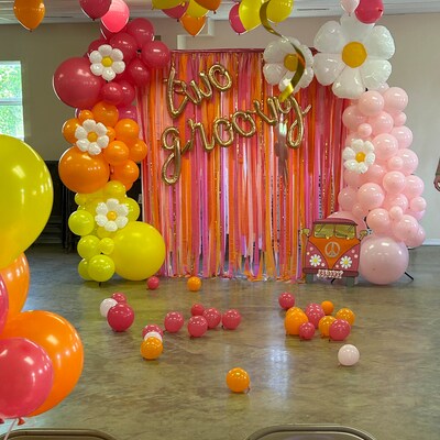 Two Groovy Balloon, Two Groovy Banner, Two Groovy Birthday, Groovy ...