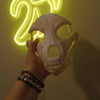 Wolf Skull Realistic Bone Spooky Mask Movable Moving Hinge Jaw 3D ...