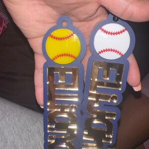 Custom Baseball Name Keychains Baseball Keychains Baseball Personalized ...