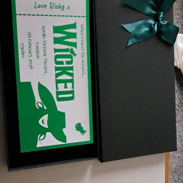 Personalised Foiled Theatre Ticket Present, Musical Keepsake, Custom ...