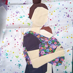 Sleepy Bear Baby Quilt, Sleepy Bear FPP Pattern, PJ Bear, Sleeping Cap ...