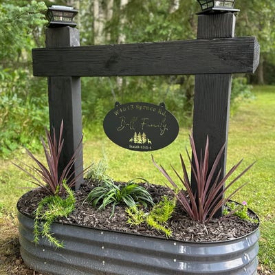 Personalized Grave Marker Cross Sign Plaque in Loving Memory of Our ...