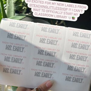 Teacher Book Labels Teacher Name Labels Personalized Teacher - Etsy