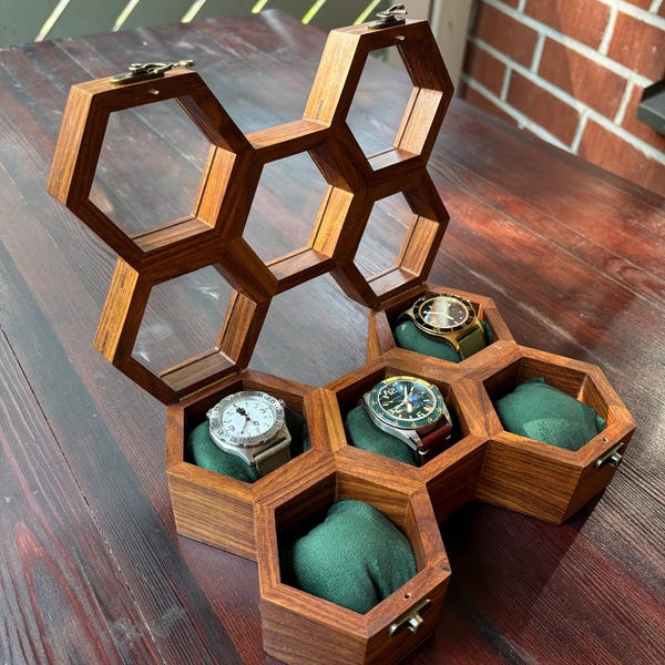 Personalized Epoxy Rosewood Resin Watch Box for Men, Best Gift for Dad ...