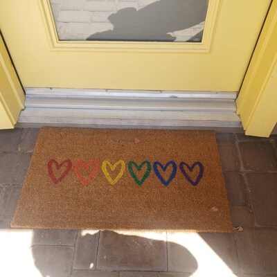 Heart Doormat / Gay Pride Doormat / LGBT Pride / Trans Pride Gift ...