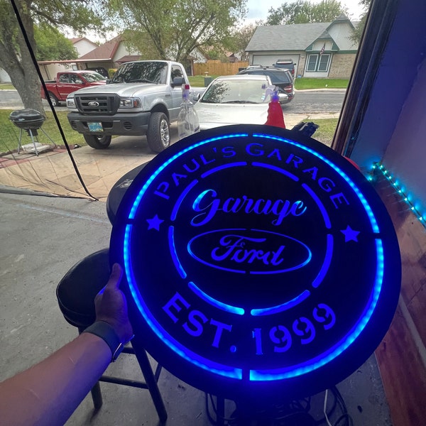Custom Garage Led Sign, Garage Neon Sign, Dad's Garage Led Sign, Garage ...