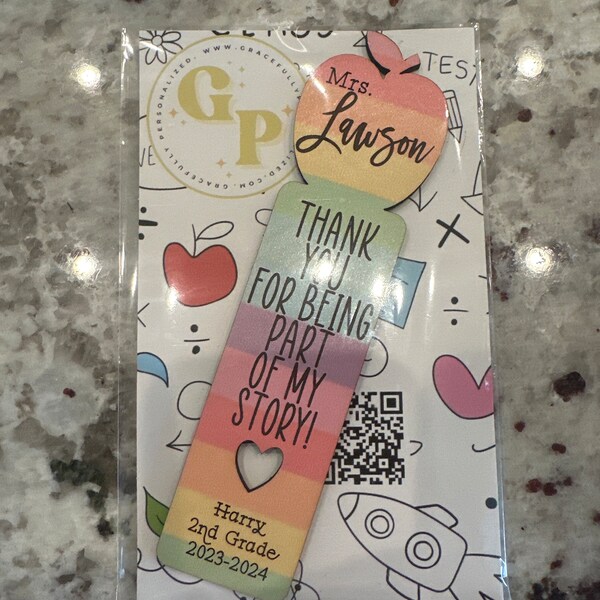 Teacher Bookmark, Teacher Appreciation Gift, Christmas Teacher Gift ...