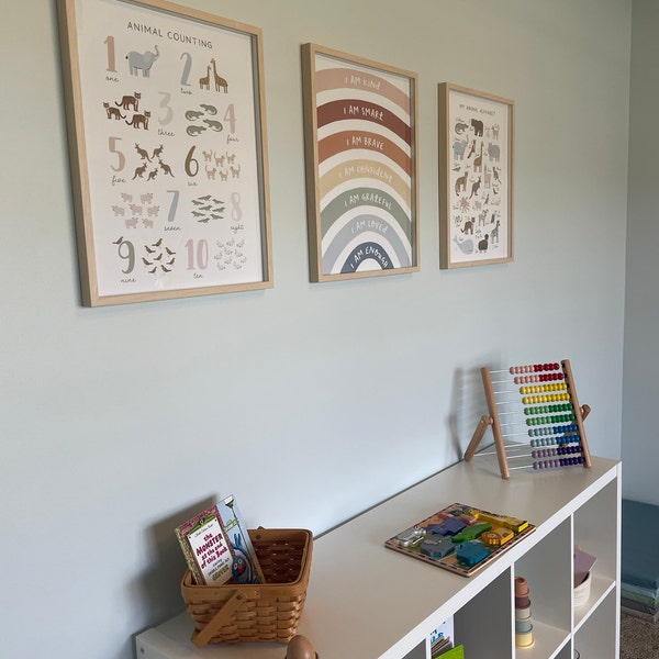 Animal Numbers Print, PRINTABLE Wall Art, Educational Counting Poster ...