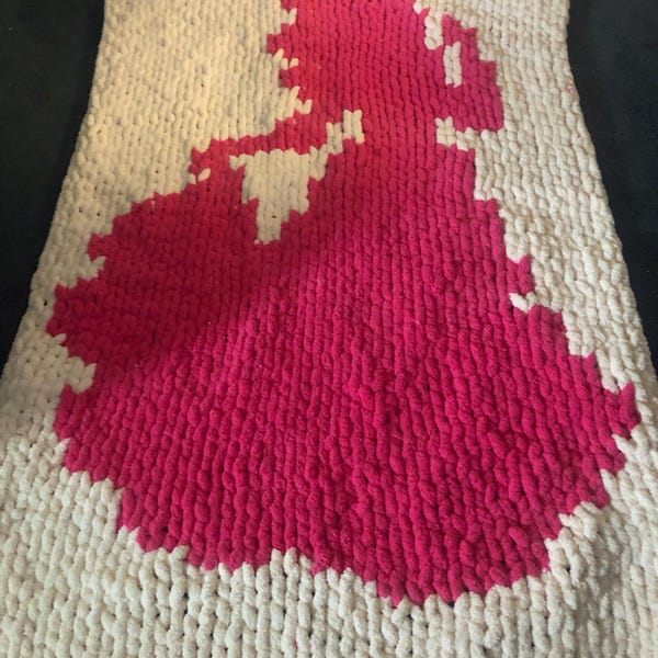 Fisherman With Bass - Finger Knitting / Chunky Knit Blanket Pattern - Etsy