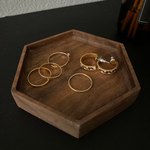 Modern Wood Key Rack, Walnut Key Holder With Brass Hooks, Entryway ...