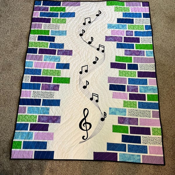Music Notes Applique, PDF Pattern, Instant Download, Quilt Art, Raw ...