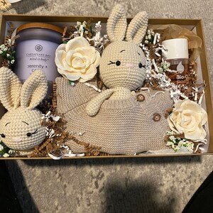 Neutral Bunny Baby Gift Box for Pregnant Sister Pregnancy - Etsy