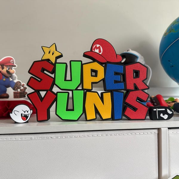 Custom Mario Name Sign Plate for Nursery Kids Room Game Room Mario ...