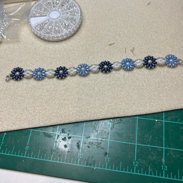 Tutorial Pattern for Beaded Sunflowers Daisy Chain Superduo Bracelet - Etsy