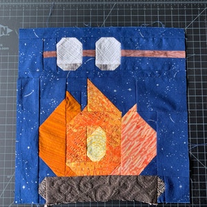 Set of 4 Camping Quilt Block Patterns Mountains Camper | Etsy