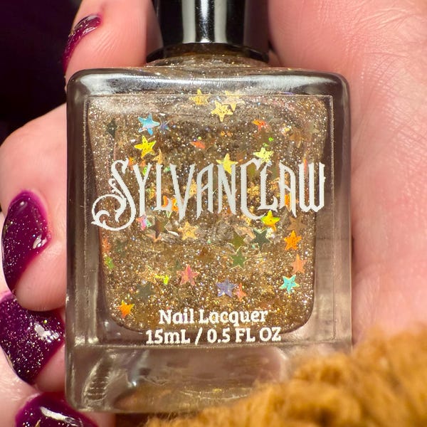 Candlelit Scrawl - Inky Purple Jelly Nail Polish With Orange Shimmer - Etsy