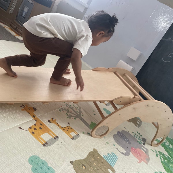 Set of 3 Items: Foldable Triangle + Arch + Ramp With Slide, Climbing ...