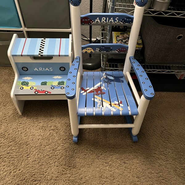 Kids 2 Step Stool,childrens Step Stool,jungle W/vines,hand Painted,boy ...