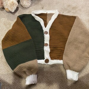 Crochet Colorblock Cardigan Written Pattern - Etsy