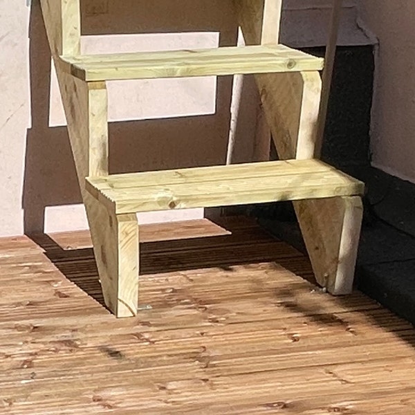 Exterior Garden Timber Steps, Pressure Treated, Outside Stairs ...