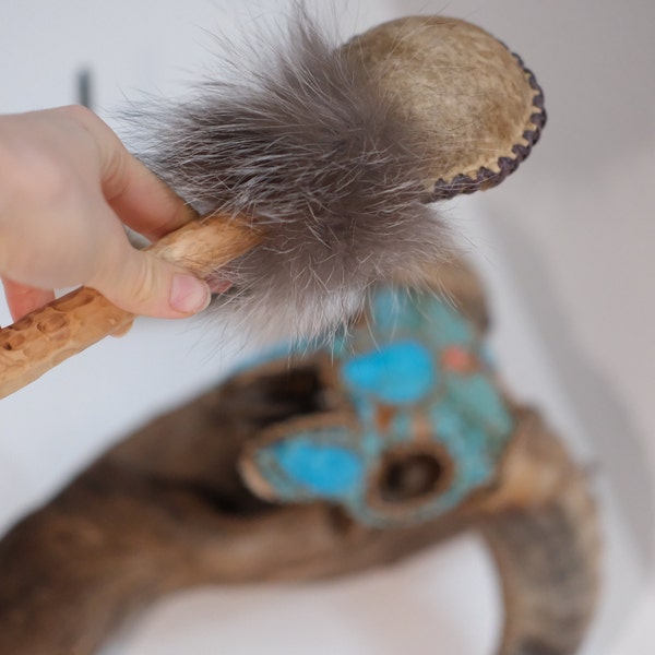 Shamanic Rattle. Unique Leather Maracas. Shamanic Tool. Spiritual ...