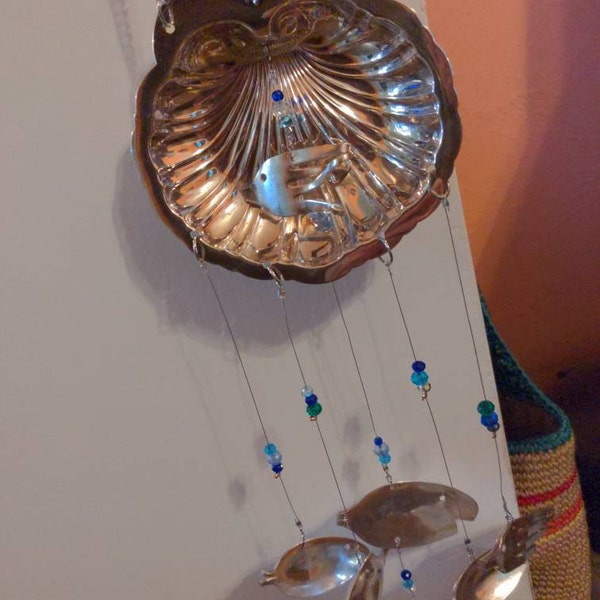 Kitchen Themed Mini Colander Wind Chime and Plant Holder Garden Art ...