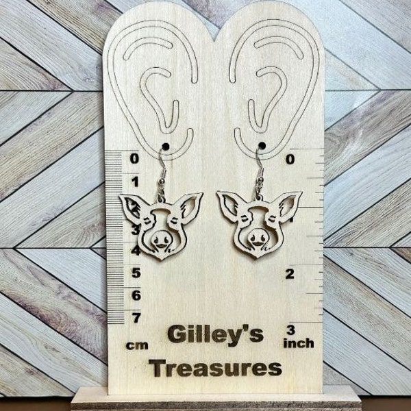 Pig Earrings SVG, Laser Cut Farm Animal Earring Files (digital Download ...