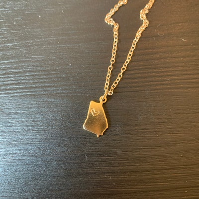 Georgia Necklace Georgia State Charm Necklace Personalized in - Etsy