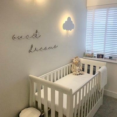 Set of 2 CLOUD WALL LIGHTS Nursery Lighting Baby Room Night Light Kids ...