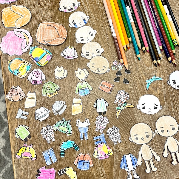 Kolekcja papierowych lalek Toca Boca/Toca Boca Papercraft/ciche esencja ...