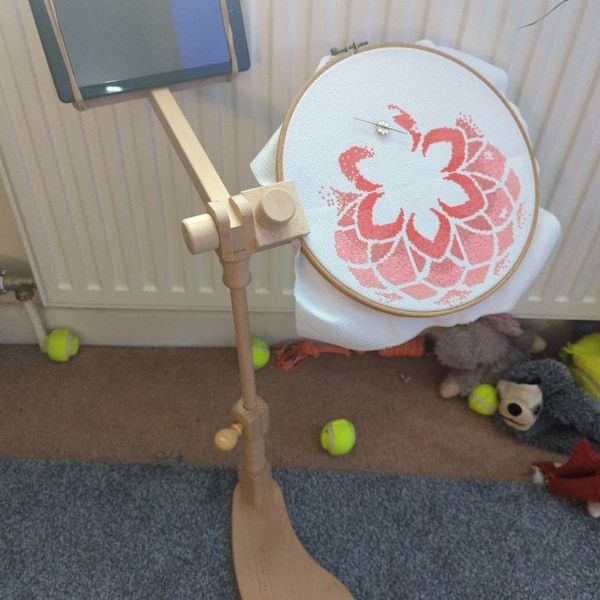 Embroidery Hoop Stand Two Ways Adjustable Wooden Cross Stitch ...