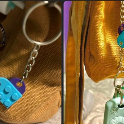 Heart Keychain Set Made With Genuine LEGO® Matching Keychains, Gift Set ...