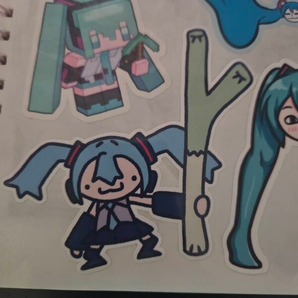 Big Leek Miku and Big Baguette Teto Vinyl Sticker | Original Creator ...