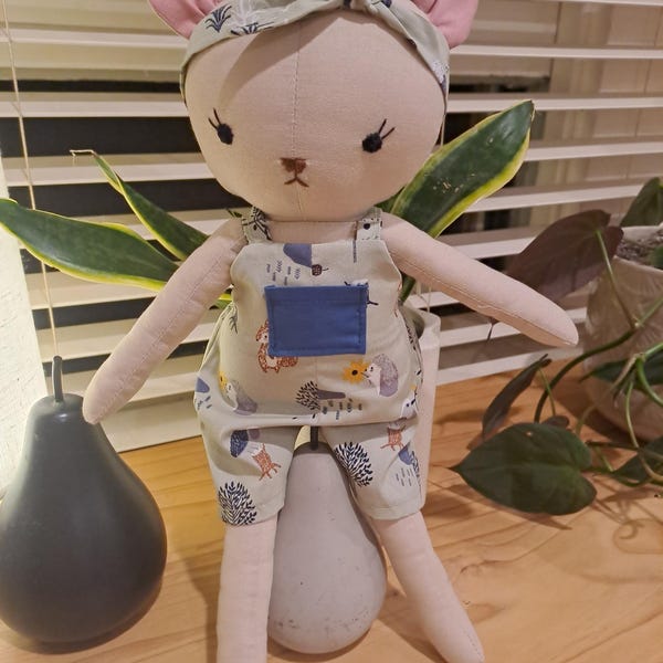 Mouse Sewing Pattern PDF -make a Cloth Mouse Doll / Stuffed Animal Toy ...