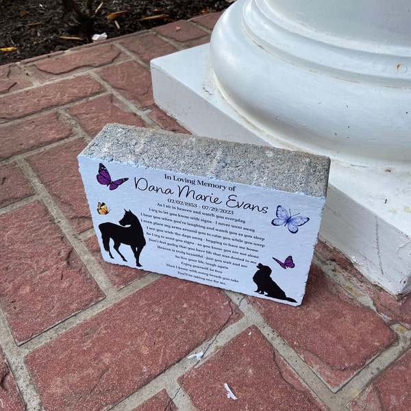 Personalized Memorial Stone: Forget-me-nots Concrete Paver, Sympathy ...