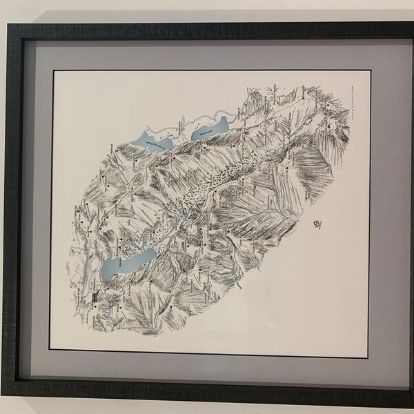 Helvellyn via Striding Edge and Swirral Edge. Line Illustration Showing ...