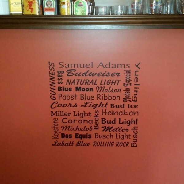 Beer Names Bar Wall Decal - Beer Names Bar Decal - Beer Wall Decal Beer ...