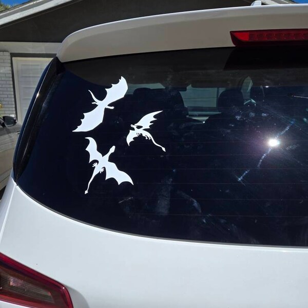 3 Dragons Flying Car Window Decal - Etsy