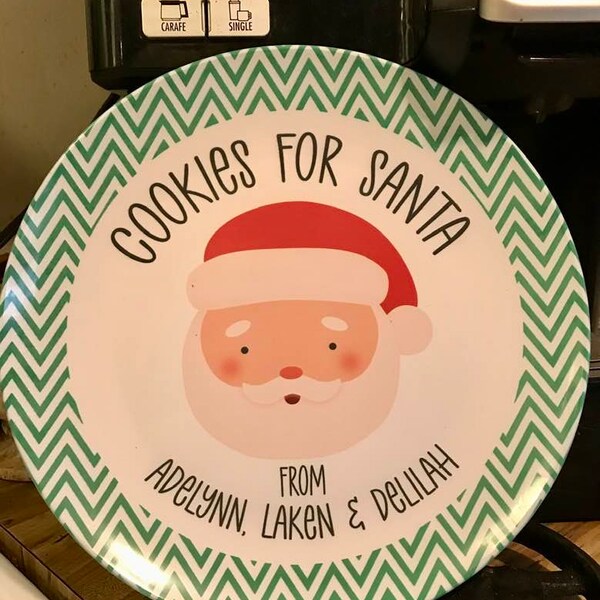 Personalized Christmas Plate, Candy Cane Snow Globe Custom Holiday ...