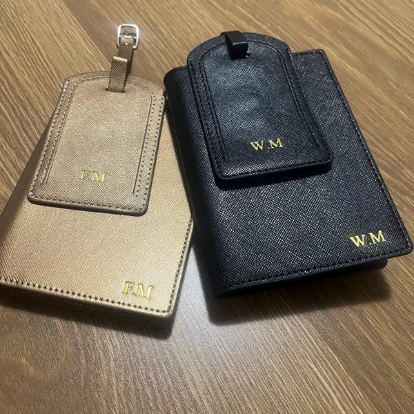 Personalized Passport Cover & Luggage Tag Set Custom Travel Wallet ...