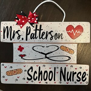 1 PIECE SIGN Nurse Sign Wall Art Door Hanger Plaque Wood Wooden ...