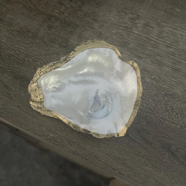 Silver Jewelry Oyster Shell Trinket Dish Holder | Decorative Decoupage ...